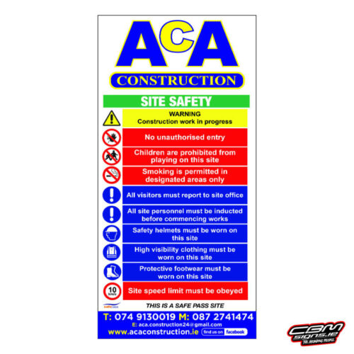 Site Safety Sign with Logo | Safety Signs For Construction Sites Ireland